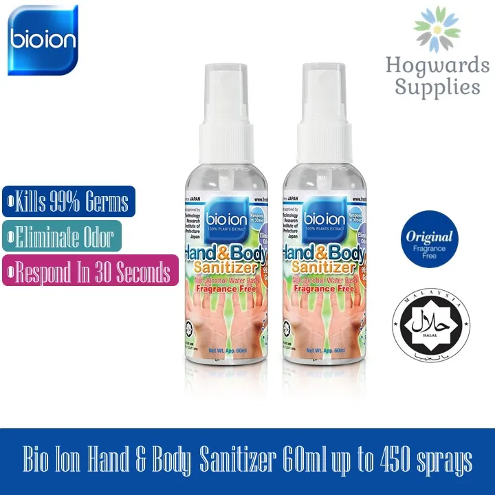 🔥Bio Ion💥Hand & Body Sanitizer Germ & Fragrance Free Sanitiser 60ml x 2 (Twin Pack) | Lazada