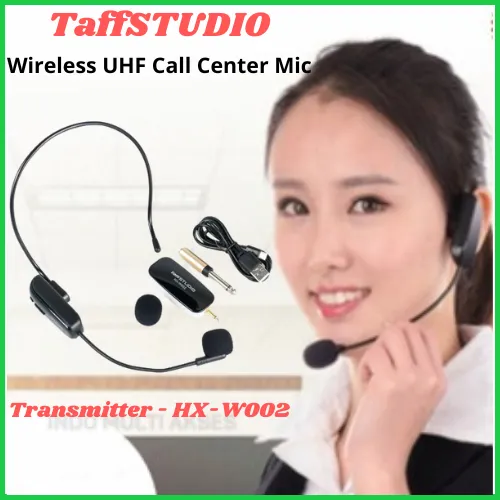 COD TaffSTUDIO Wireless UHF Call Center Mic with Transmitter / mic imam ...