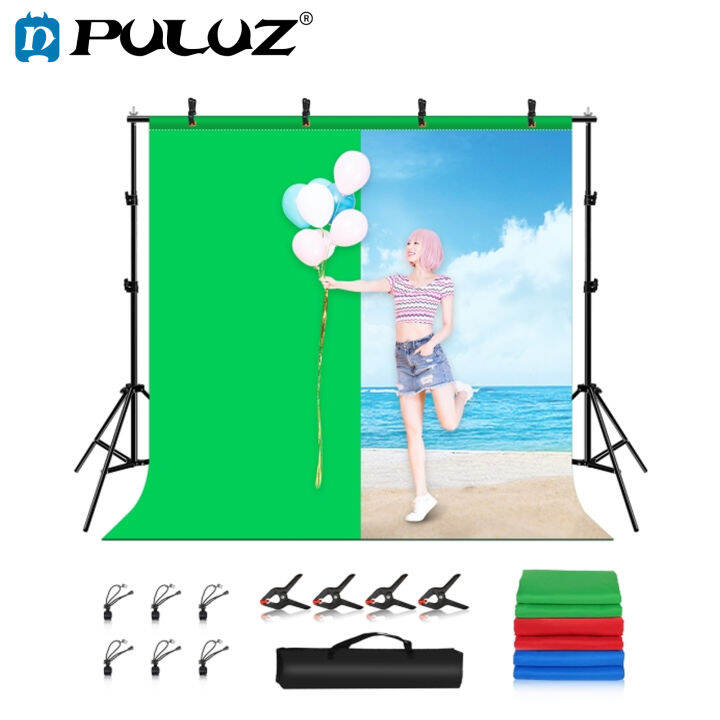 PULUZ 2x2m Photo Studio Background Support Stand Backdrop Crossbar ...