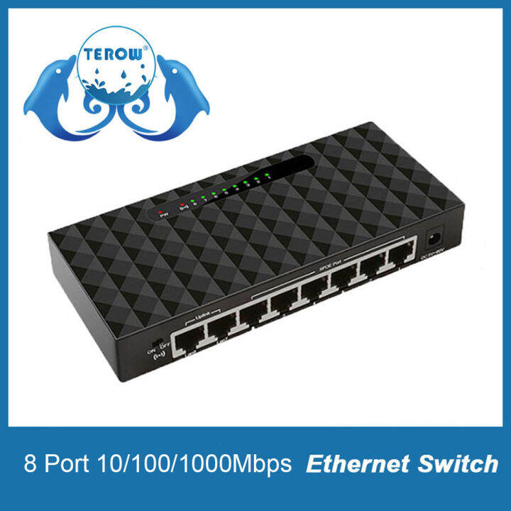 TEROW 8 Ports Gigabit Ethernet Switch 101001000Mbps Network LAN RJ45 ...