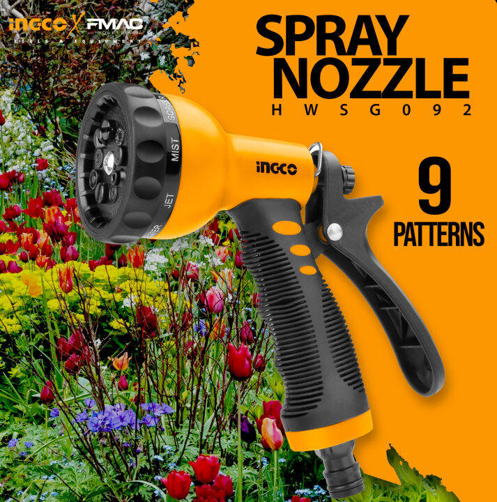 INGCO ปืนฉีดน้ำ ปรับระดับ 9 ระดับ รุ่น HWSG092 ( Spray Nozzle with 9 ...