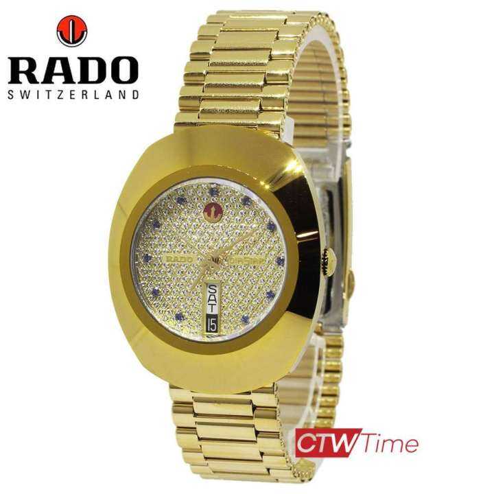 Rado Diastar Automatic นาฬิกาข้อมือสุภาพบุรุษ 11 ไพลินน้ำเงิน สายทอง ...