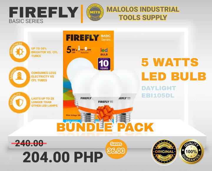 FIREFLY A- LED BUNDLE PACK Bulb Daylight 5W, 18W and 20W | Lazada PH