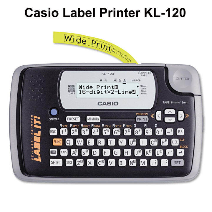 Original CASIO KL-120 Portable Label Printer kl-120-l EZ Label Machine for For 6/9/12/18mm Label ...