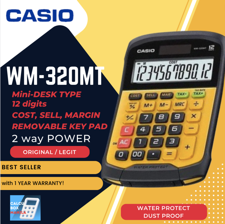 CASIO WM320MT WATER PROTECT AND DUST PROOF CALCULATOR ORIGINAL 1 YEAR ...