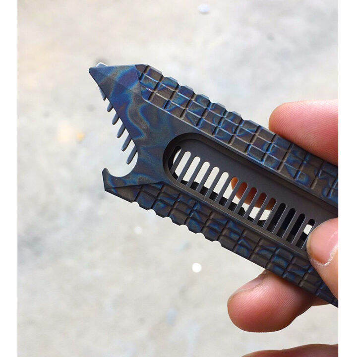 Outdoor titanium alloy utility knife drop head 918 steel comb blade ...