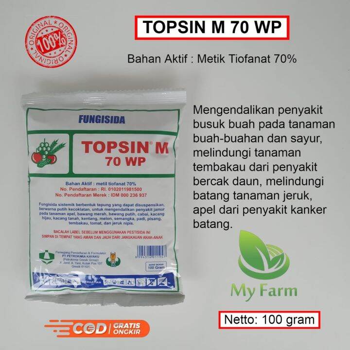 Fungisida Topsin M 70 Wp 100 Gram Obat Pembasmi Jamur Busuk Buah Dan ...