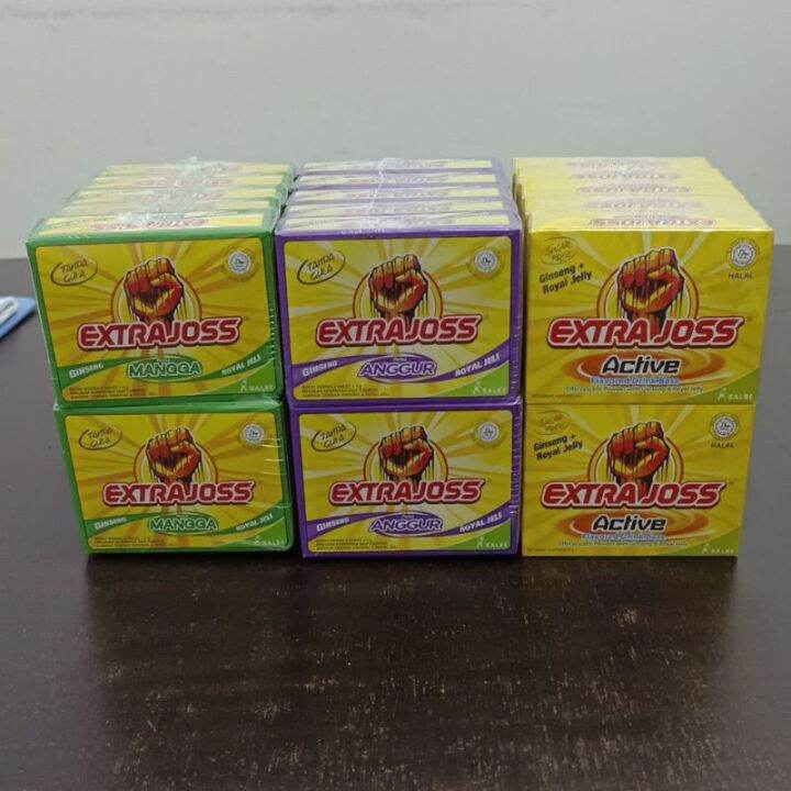 Extra Joss 10kotak x 6sachets Anggur- Manga- Active (Tanpa Gula) | Lazada