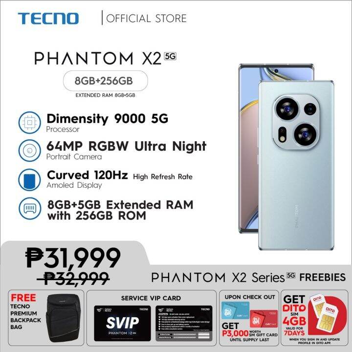 Tecno Phantom X2 5G 8GB 256GB Dimensity 9000 | Lazada PH