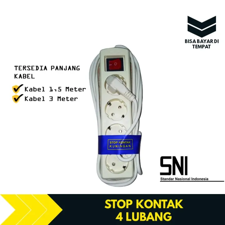 Stop Kontak Terminal Colokan Listrik Kabel 4 Lubang & Kabel Ekstensi ...