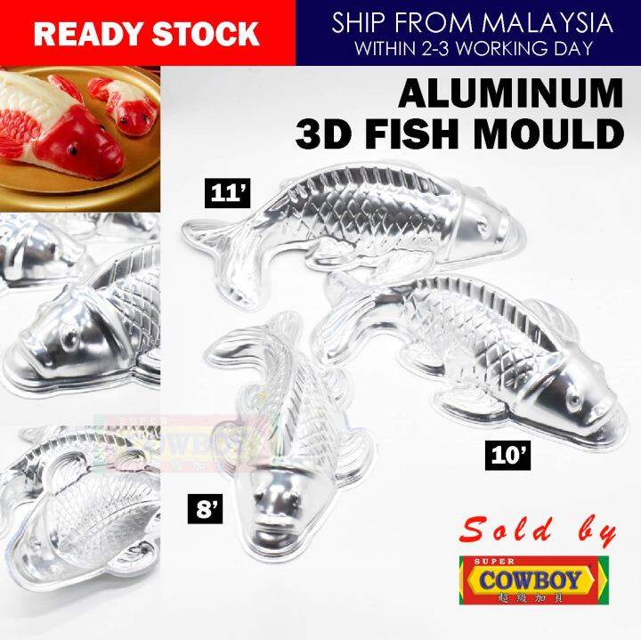 3D Fish Shape Aluminum Cake Mold Baking Mould Tin Cake Pan /Acuan 3D ...