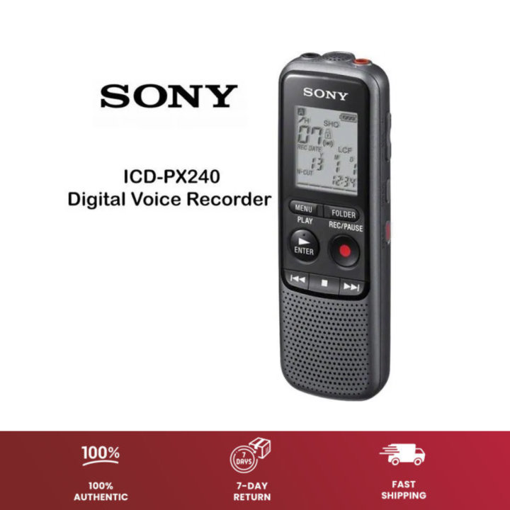 Sony ICD-PX240 4GB Digital Voice Recorder With Built-In Stereo ...