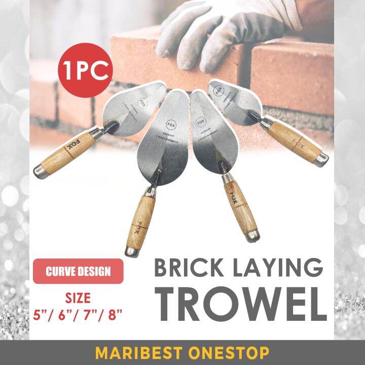 5”/ 6”/ 7”/ 8” FOX Heavy Duty Brick Laying Trowel for Concrete Cement ...