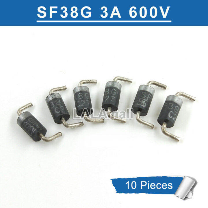 10pcs SF38G SF38 DO-27 Diodes 3A/600V Ultra Fast Recovery Rectifier ...