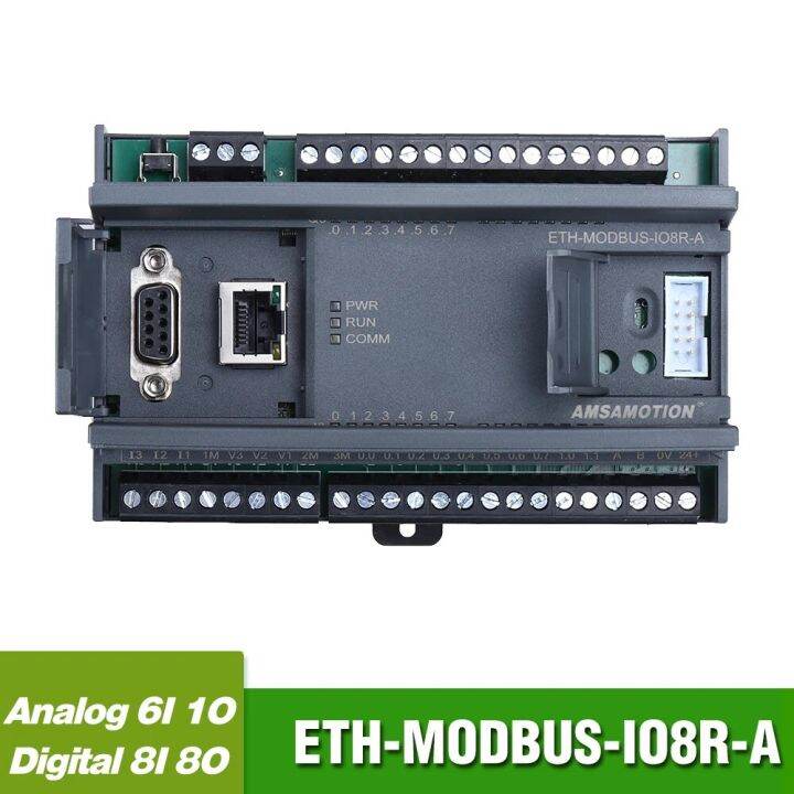 รีเลย์โมดูล PLC อีเทอร์เน็ต ETH-MODBUS-IO8R-A ต่อพ่วง IO MODBUS RTU S7โปรโตคอล TCP สำหรับสมาร์ท ...