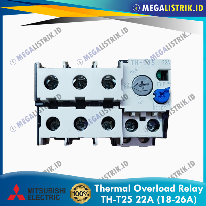 MITSUBISHI TH-T25 22A (18-26A) / THERMAL OVERLOAD RELAY KONTAKTOR THT25 22 A ( 18A - 26A ...