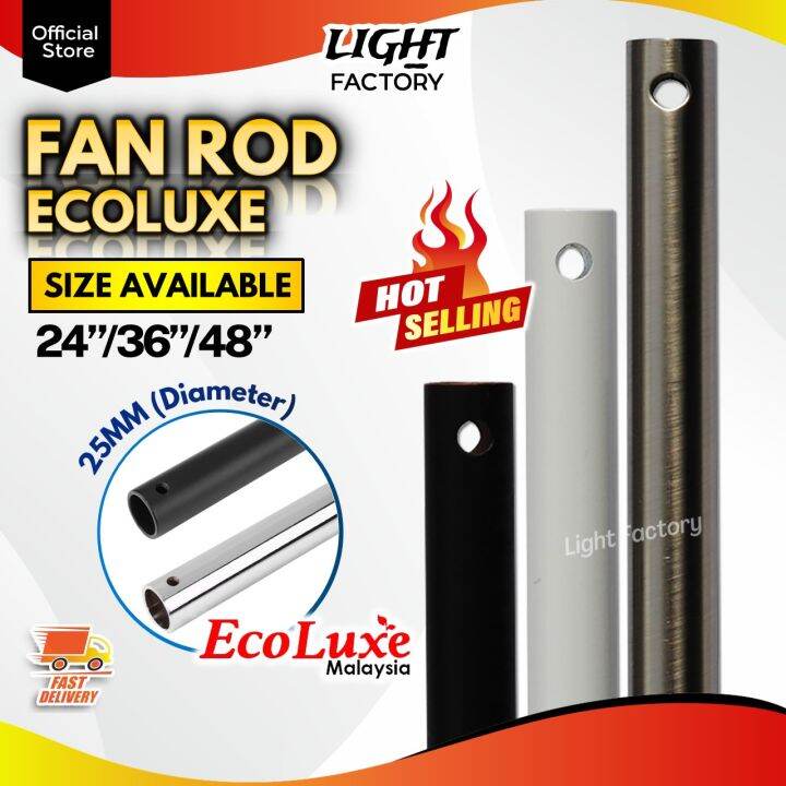 Original Ecoluxe Fan Rod Ceiling Fan Black / White Fan Rod Kipas Siling ...