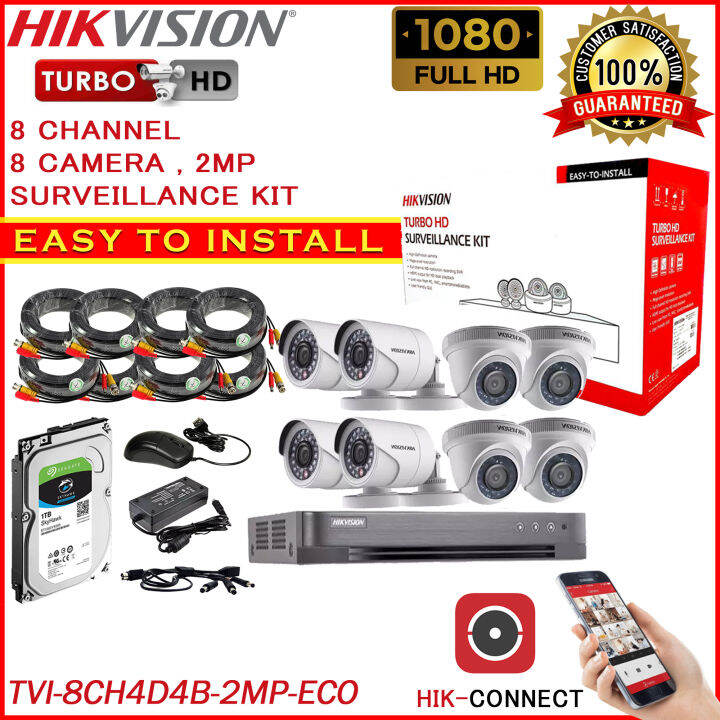 Hikvision Turbo HD 8 Channel 8 Camera 2mp Surveillance Kit ( With or Without HDD 1TB / 2TB ) TVI ...