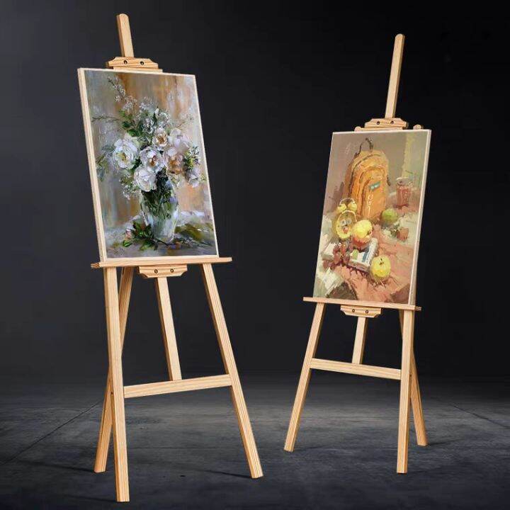 GST 175cm Pine Wood Easel Stand-Wooden Easel For Artwork Display and ...