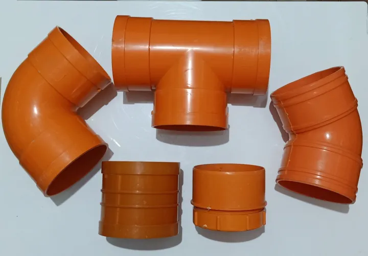 PVC Pipe Orange Fittings 4" Elbow, Tee, Coupling, Cleanout,Wye, Reducer ...