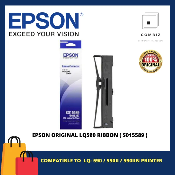EPSON ORIGINAL LQ590 RIBBON ( S015589 ) LQ- 590 / 590II / 590IIN | Lazada