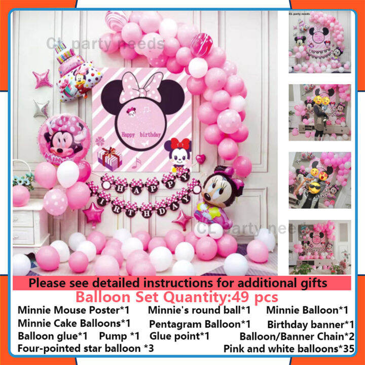 （In stock）MINNIE MOUSE Happy Birthday party set with Number Foil ...