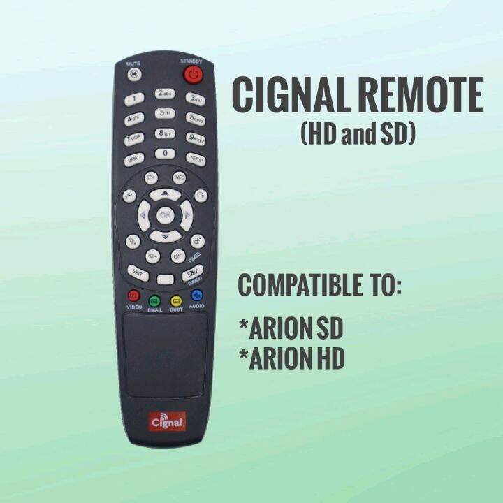 Cignal Remote for ARION SD (ARS-N210S) / ARION HD (ARI-S1TAL17) Model ...