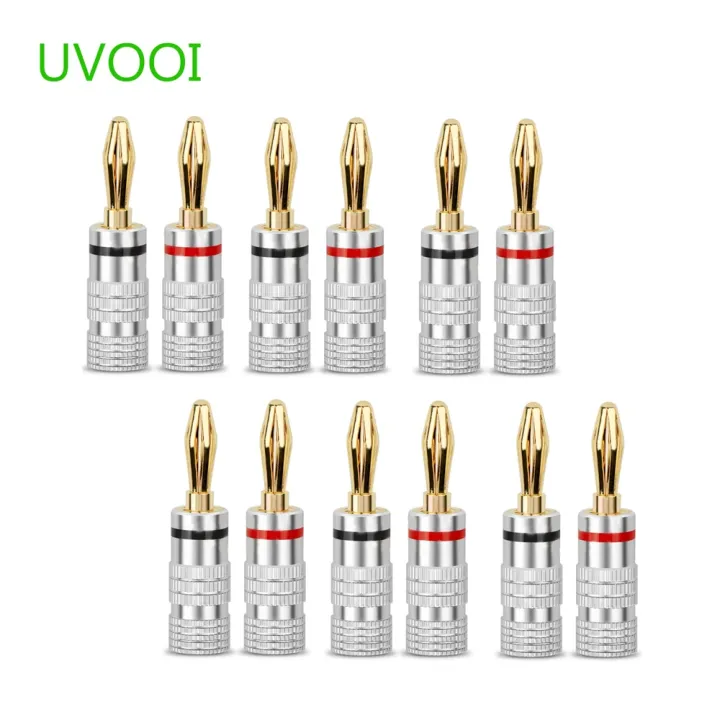 UVOOI Speaker Banana Plug Gold Plated Speaker Plug Connector For Audio ...