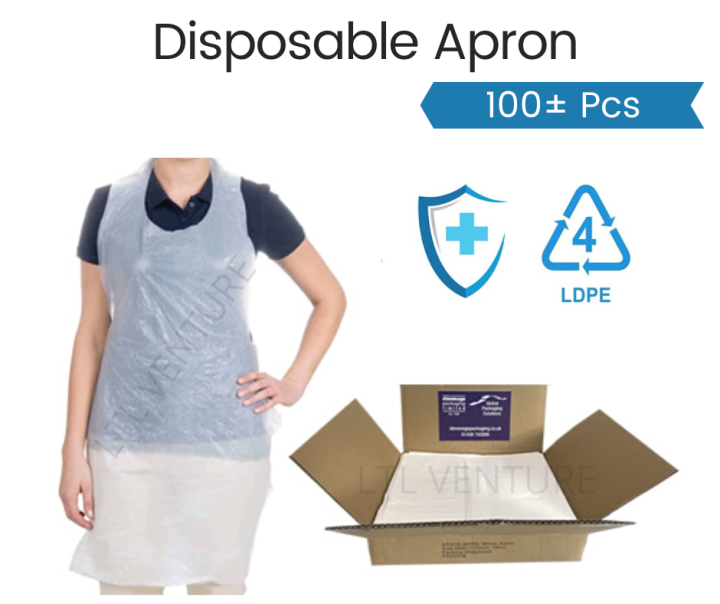 Plastic Apron Disposable 100 pcs For Frontliner/BarberShop/Saloon and ...