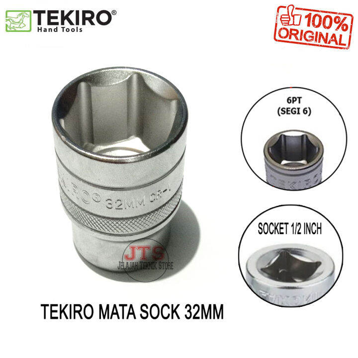 TEKIRO Mata Sock 32mm Socket 1/2 inch / Anak Mata Sok Kunci Socket 32 ...