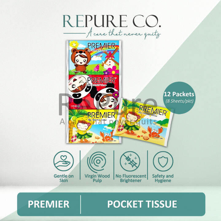 【FREE SHIPPING】Premier Facial Tissue Hanky 12 Pack Penguin type ...