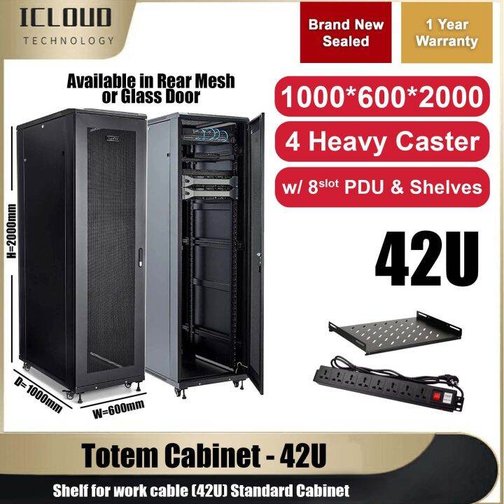 42U Server Rack Cabinet│Toten 42U Data Server Cabinet Standard 600W*1000D*2000mmH│19 inches ...