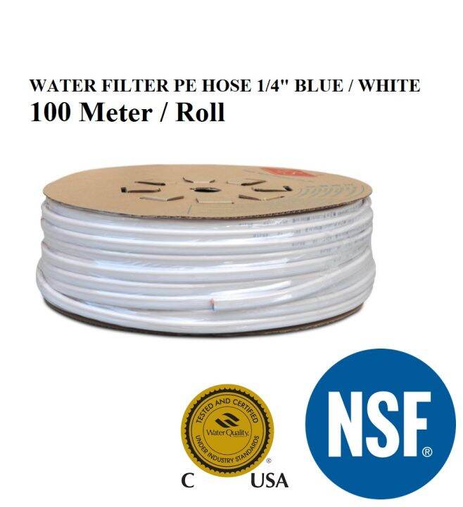 WATER FILTER TWIN PE HOSE 1/4" BLUE/WHITE RO HOSE WATER PURIFIER TUBING ...