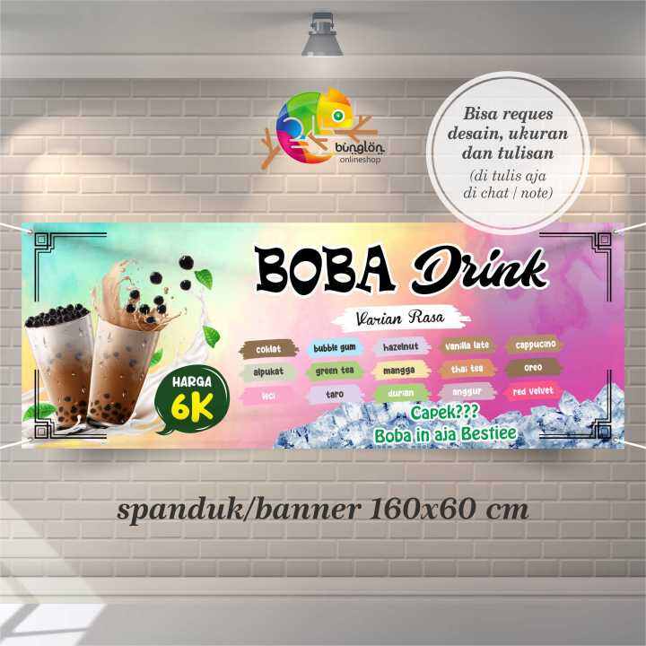 Spanduk Banner 160x60 Cm Spanduk Boba Murah Berkulitas, Banner Boba ...