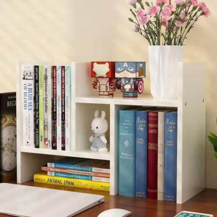 Small Desk Bookshelf Bookcase Office Storage Rack Simple Desktop Shelf ...