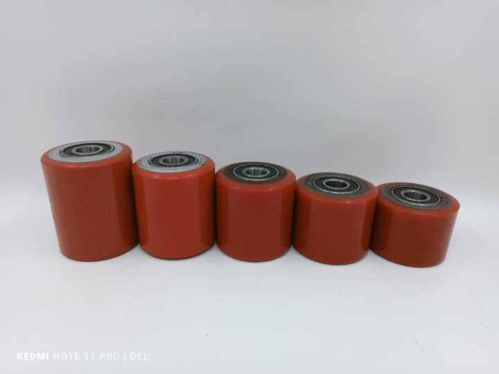 Roda Hand Pallet Lift PU 80 x 60 70 80 90 100mm Double Bearing Palet ...