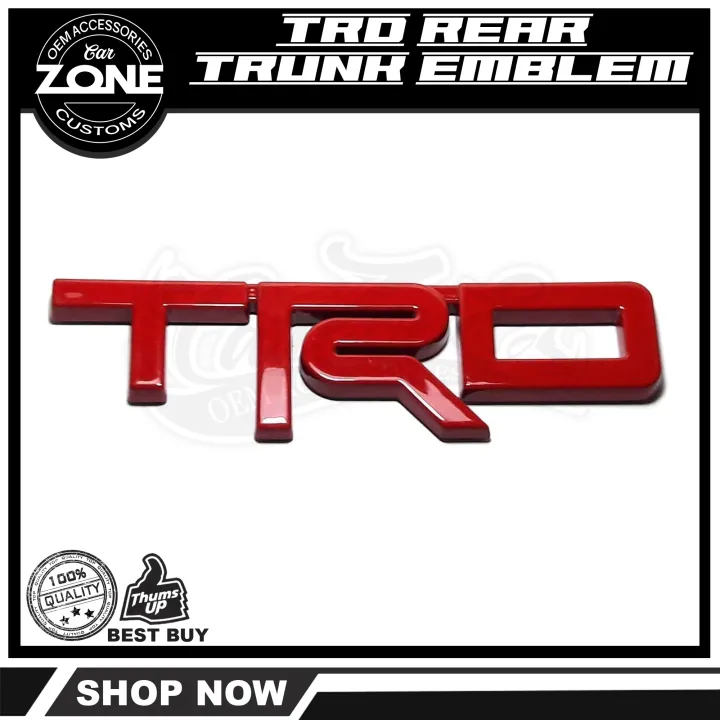 TRD Rear Trunk Emblem (Red) | Lazada PH