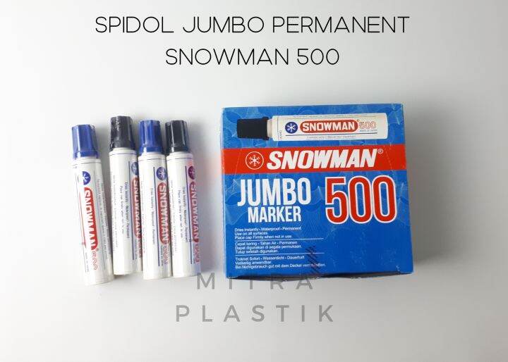 Spidol Snowman 500 Permanent Marker Besar Jumbo Hitam Biru Permanen J ...