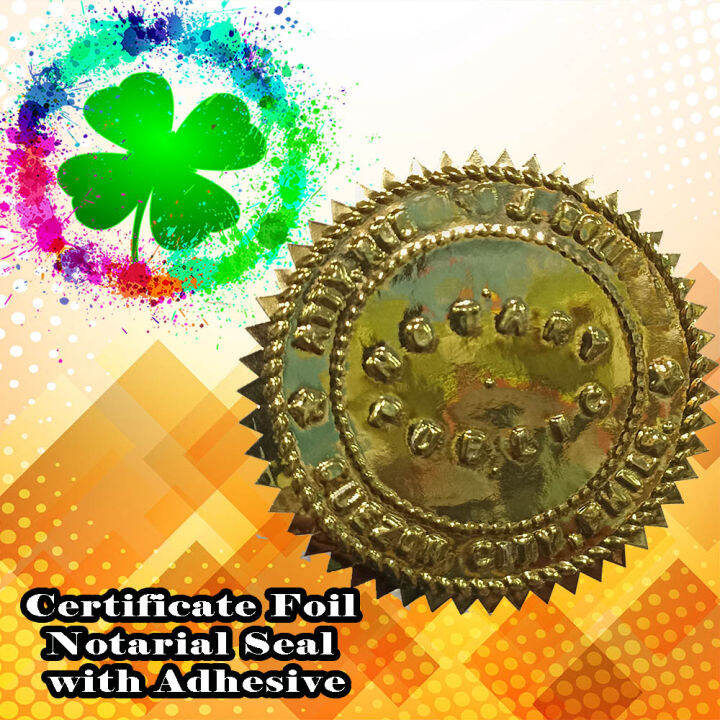 Certificate Foil Notarial Seal with Adhesive #24 "2 1.8inch" | Lazada PH
