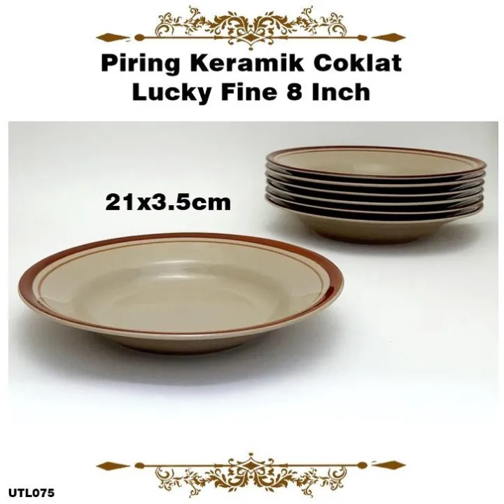 Piring Keramik Motif Standar Warna Coklat | Lazada Indonesia