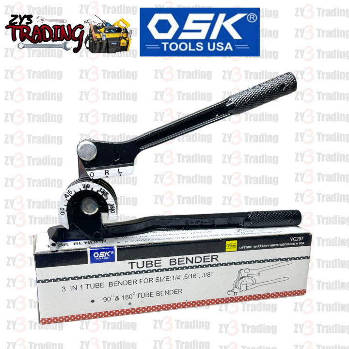 OSK TOOLS USA 3 IN 1 TUBE BENDER FOR 1/4, 5/16, 3/8 HEAVY DUTY MANUAL TUBE BENDING MACHINE 90 ...