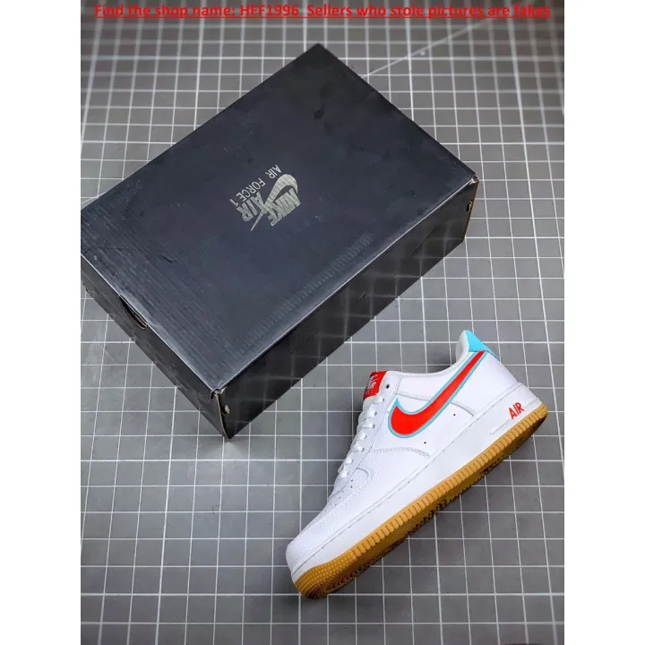 (HY)(HFF1996) NIKE AIR Force 1 Low White Red Blue Sports shoes | Lazada PH