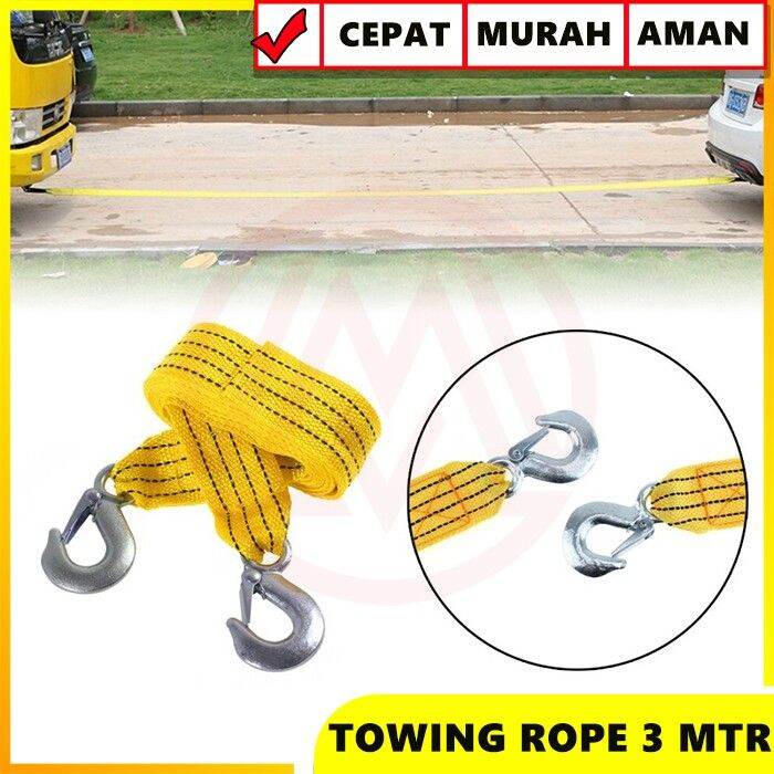 TALI DEREK MOBIL TOWING ROPE CAR EMERGENCY TOW ROPE 3 METER 3 TON ...