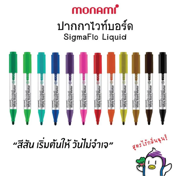 ปากกาไวท์บอร์ด โมนามิ #220 หัวกลม 2.0 mm. WhiteBoard Monami SigmaFlo ...