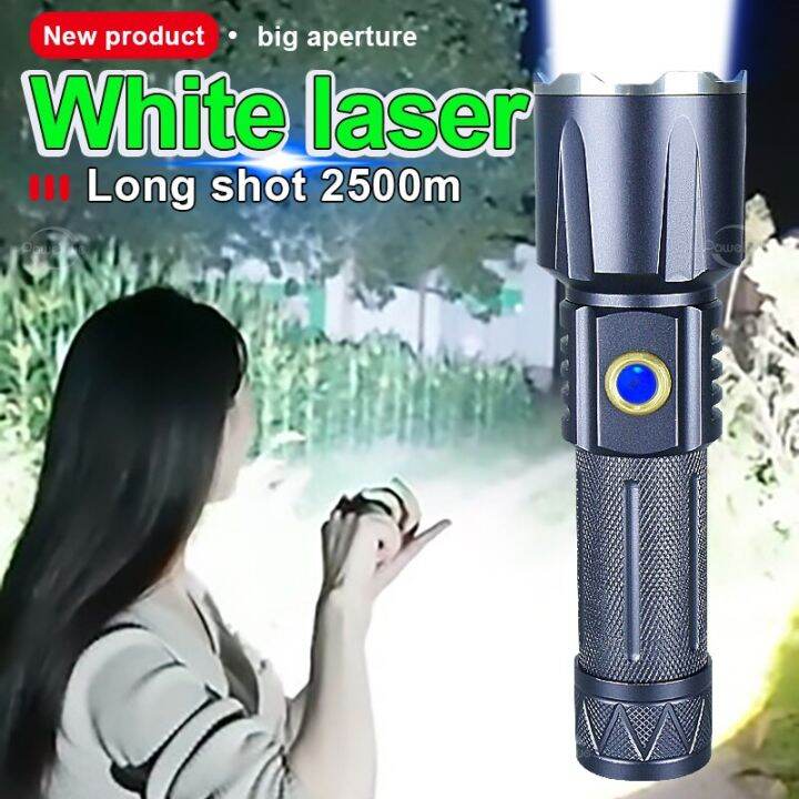 Most Powerful Portable Laser Flashlight Zoomable Rechargeable Led ...