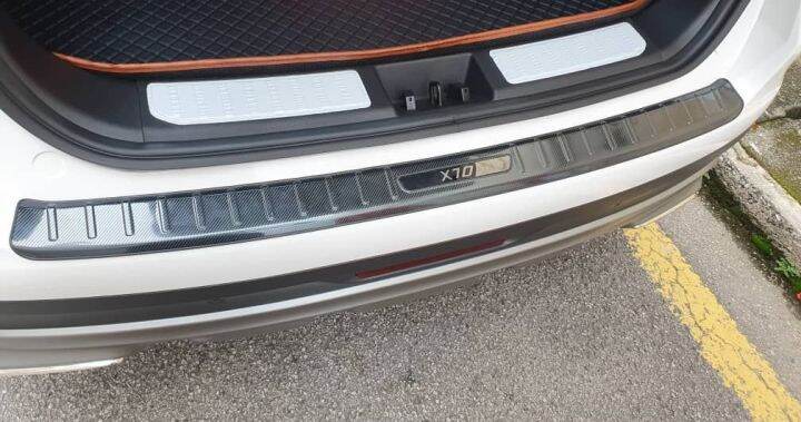 Proton X70 rear bumper protector guard with logo Carbon FIber | Lazada