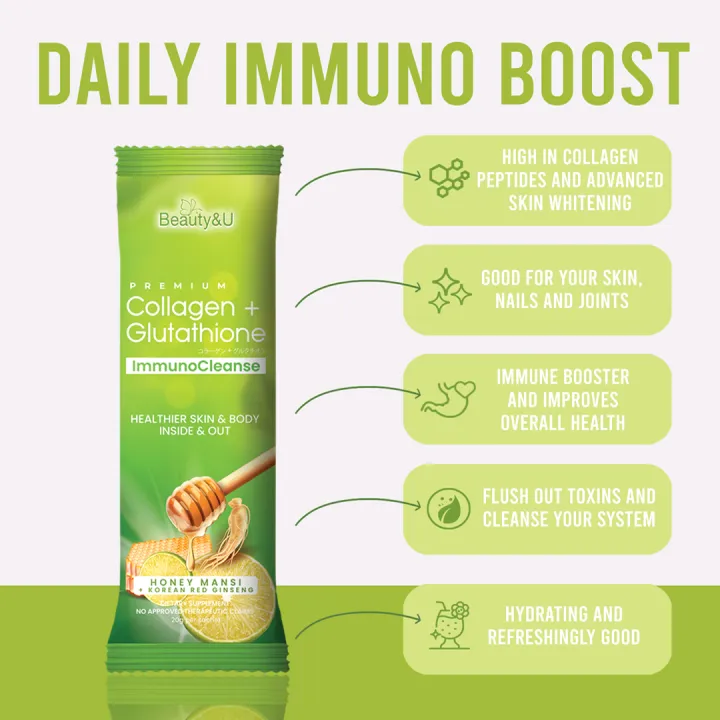 BEAUTY&U Premium Collagen + Glutathione Immuno Cleanse Honey Mansi ...