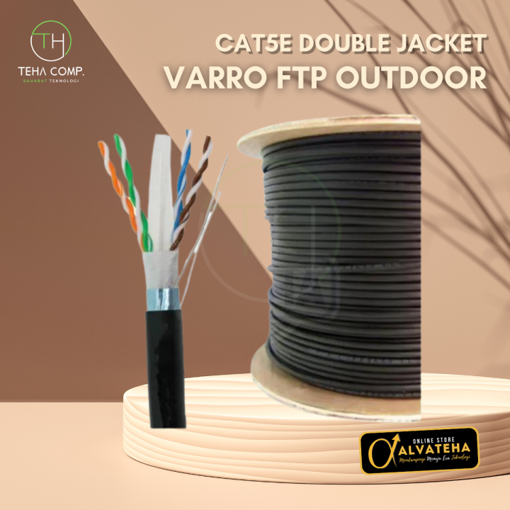 Kabel FTP Cat5 Cat6 Jaringan UTP LAN Rj45 Outdoor Double Jacket 1 Meter ...