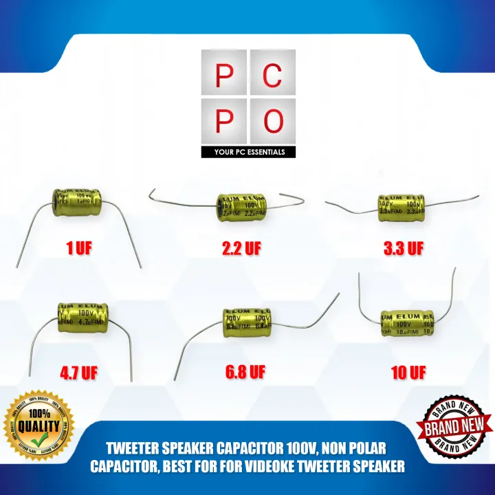 TWEETER SPEAKER CAPACITOR 100V, NON POLAR CAPACITOR, BEST FOR FOR ...