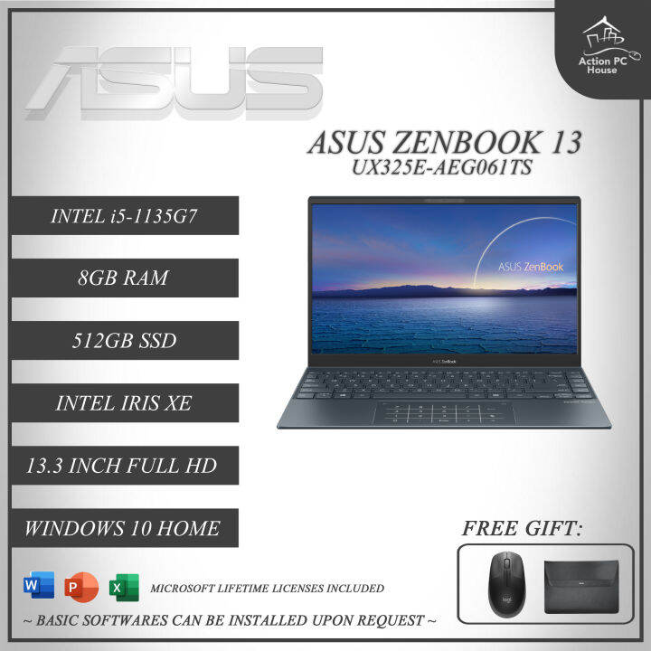 Asus ZenBook 13 UX325E-AEG060TS 13.3'' FHD Laptop ( i5-1135G7, 8GB ...